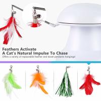 China ABS Material Cat Laser Toy Interactive 2 In 1 Automatic With Moving Feather for sale