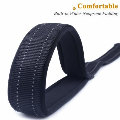China Black Color Short Dog Leash Double Webbing Nylon Reflective For Training for sale