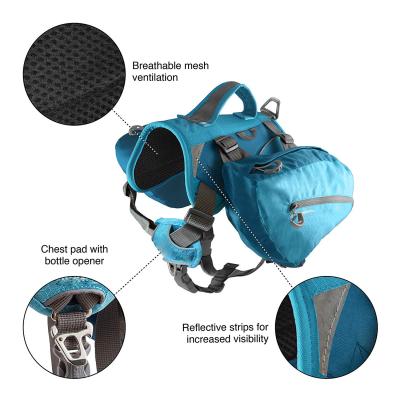 China Saddlebag Backpack Adjustable Dog Harness Oxford Hiking Camping Travel Pack for sale