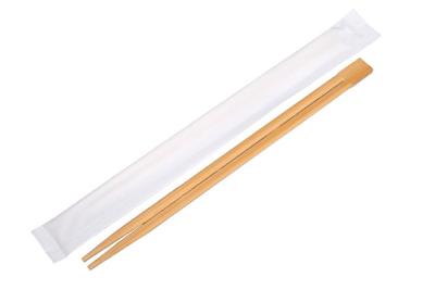 China Eisho ZKW001 Disposable Nature Bamboo Twins Chopsticks with White Paper Sealed for sale