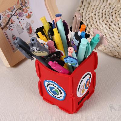 China Office desktop brush holder Ad gift custom logo brush pot for sale