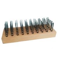 China Tempered Steel Wire Brush Rectangular Wood Block 6 Row Cleaning Tool for sale