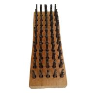 China Tempered Steel Wire Brush Rectangular Wood Block 6 Row Cleaning Tool for sale
