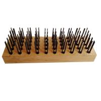 China Tempered Steel Wire Brush Rectangular Wood Block 6 Row Cleaning Tool for sale