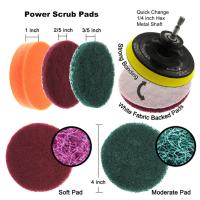 China 22pcs Drill Brush Attachments Set Scrub Pads Sponge Power Scrubber Brush Custom Size for sale