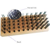 China Industrial Wooden Handle Wire Brush for Rust Removal Brass Carbon Steel 3 Wire Options for sale