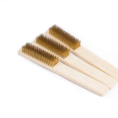 Cina Di acciaio inossidabile della maniglia di legno di faggio spazzola la ruggine 14*10cm pulito dell'ottone in vendita