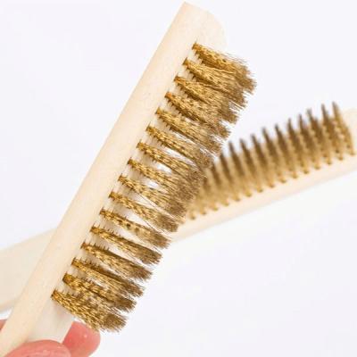 Cina Di acciaio inossidabile della maniglia di legno di faggio spazzola la ruggine 14*10cm pulito dell'ottone in vendita