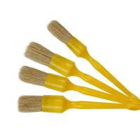 China 5PCS Pig Bristle Car Detailing Brush Set with Solid Plastic Handle 5 Sizes for sale