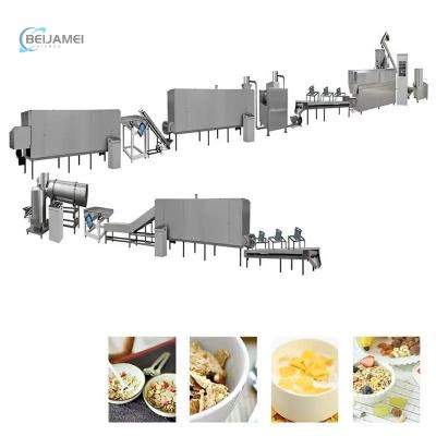 China Automatic Instant Corn Flakes Breakfast Cereal Production Line Twin Screw Extrusion Equipment for sale