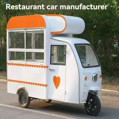 China Multifunctional Electric Food Tricycle Mobile Breakfast Fried Snack Cart Milk Tea Cold Drink Food Truck for sale