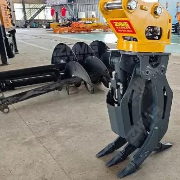 China Excavator Hydraulic Rotating Log Grapple 5 Teeth Wood Grabbing Machine Excavator Hydraulic Attachment for sale