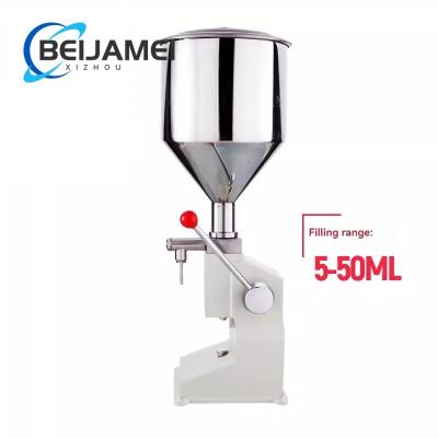 China Small hand pressed paste liquid filling machine, beverage quantitative filling machine for sale