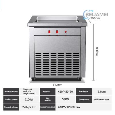 China Automatic Thick-Cut Yogurt Cube Machine Commercial High-Power Ice Fryer Stall Snow Jelly Maker for sale