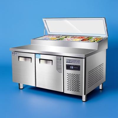China Commercial Fruit Freezer Salad Table Pizza Topping Refrigerated Operation Cabinet for sale