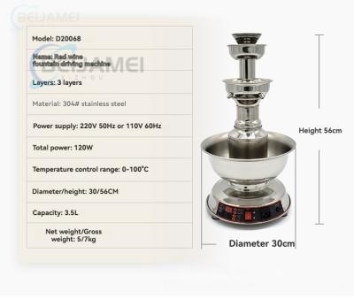 China Commercial Stainless Steel Red Wine Champagne Fountain Machine Hotel Self-service Beverage Insulation System 1-Year Warranty for sale