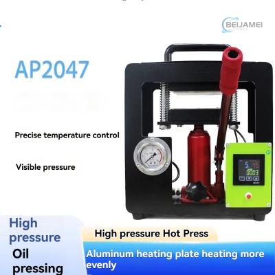 China 8 Ton Manual Hydraulic Heat Press Lab Dual-Heated Machine Heat Transfer Oil Refiner for sale
