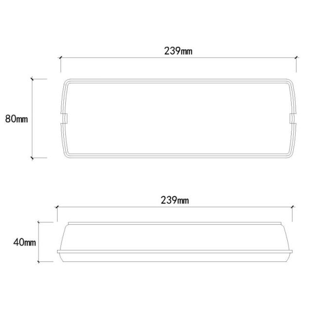 Dimension diagram of LED emergency lamp