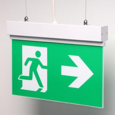 China Double Sided Emergency LED Exit Sign with 3 Hours Backup IP20 Rated and 3-Year Warranty for sale