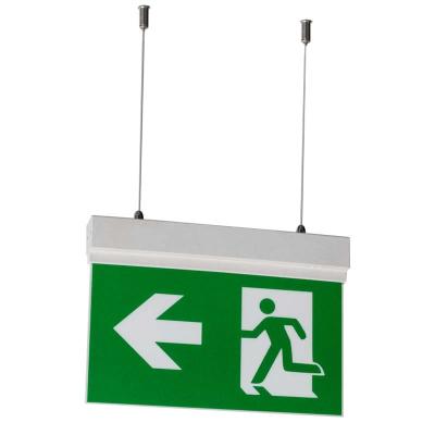 China Double Sided Rechargeable LED Emergency Exit Sign with 3 Hours Backup, Li-ion Battery, and Plastic Construction for sale