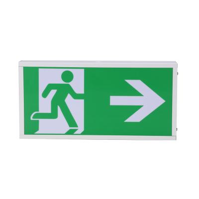China Wall Surface Mounted Built-in Battery LED Rechargeable Emergency Exit Light Double Sided Exit Sign for sale