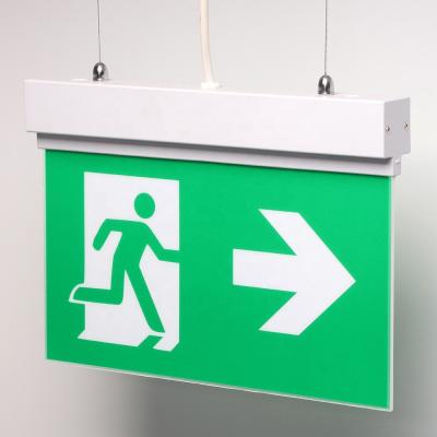 China Rechargeable Double Sided Exit Sign Light with 3 Hours Backup and IP20 Rating for Emergency Lighting for sale