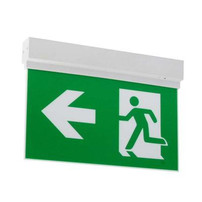 China Side Mounting Double Sided Exit Sign with Li-ion Battery and 3-Hour Emergency Time LED Emergency Light for sale