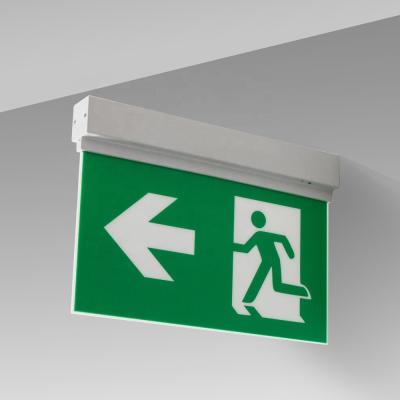 China 3 Hours Rechargeable Battery Operated Double Sided Emergency Exit Sign with 15pcs SMD White LED and Li-ion Battery for sale