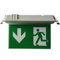 China Small Size Ceiling Recessed Double-Side LED Emergency Exit Sign 575x164x70mm IP65 3+ Hours Backup for sale