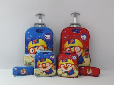 China Equipaje del bolso de escuela de EVA incluyendo bolso de la carretilla, caso del almuerzo y caja de lápiz en venta