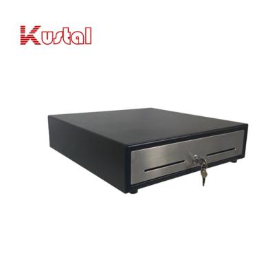 China Black Classic Metal ABS Pos 24V  RJ12 Roller Cash Drawer With Stainless Panel for sale