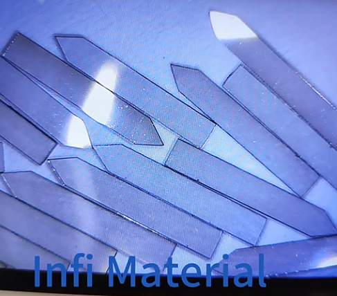Diamond blade cross-section showing crystal structure