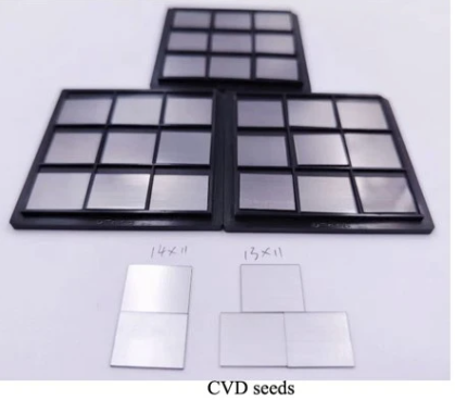 High precision CVD diamond seeds under laboratory lighting