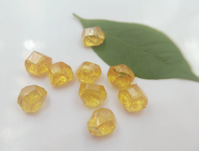 Yellow rough diamond sample
