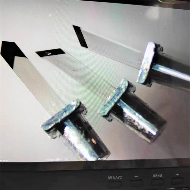 CVD lab grown diamond stylus for record cutting - close-up view