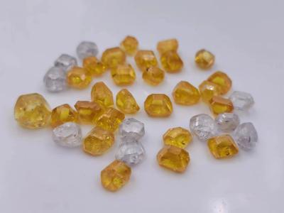 Cina 6-10ct Arancione Giallo HPHT Diamante coltivato in laboratorio Diamante grezzo non tagliato Per uso industriale in vendita