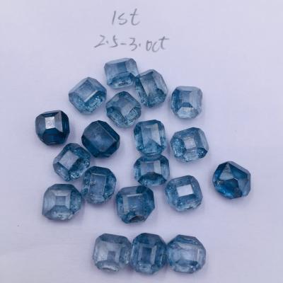 China Light Blue color HPHT rough diamond, Dark blue color rough diamond stone, uncut lab grown blue diamond Boron doped hpht diamond 0.1-5ct for sale