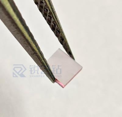 China Optical Grade Pink CVD Diamond Plate 3x3x0.5mm Synthetic CVD Lab Grown Diamond for sale