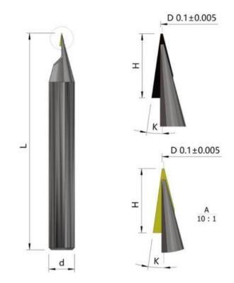 China MCD Engraving Cutter Diamond Milling Cutter For Micro Diameter Engraving for sale