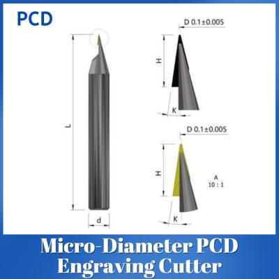 China Micro Diameter PCD Engraving Cutter High Precision With MCD CVD Diamond Material for sale