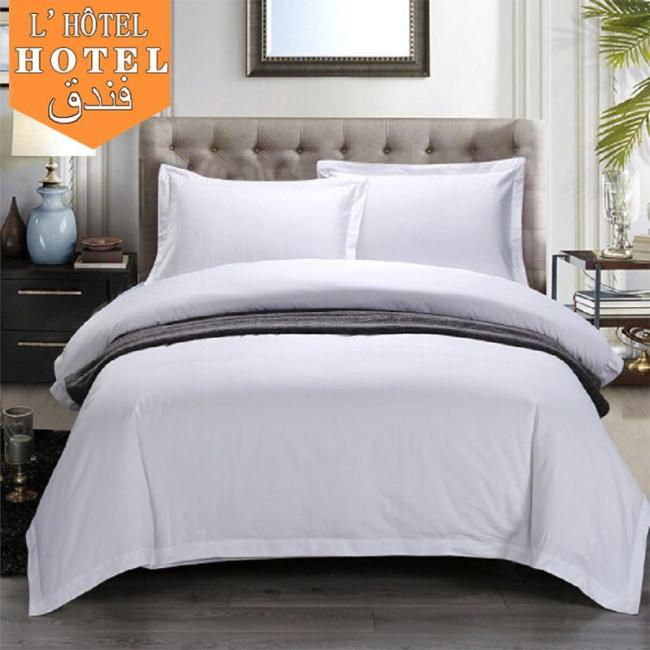 Wholesale Luxury White 3ootc Cotton Bed Sheet Hotel Satin Bedding Set