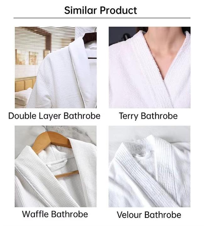 100% Cotton High Quality Terry Velour Cotton Bathrobe