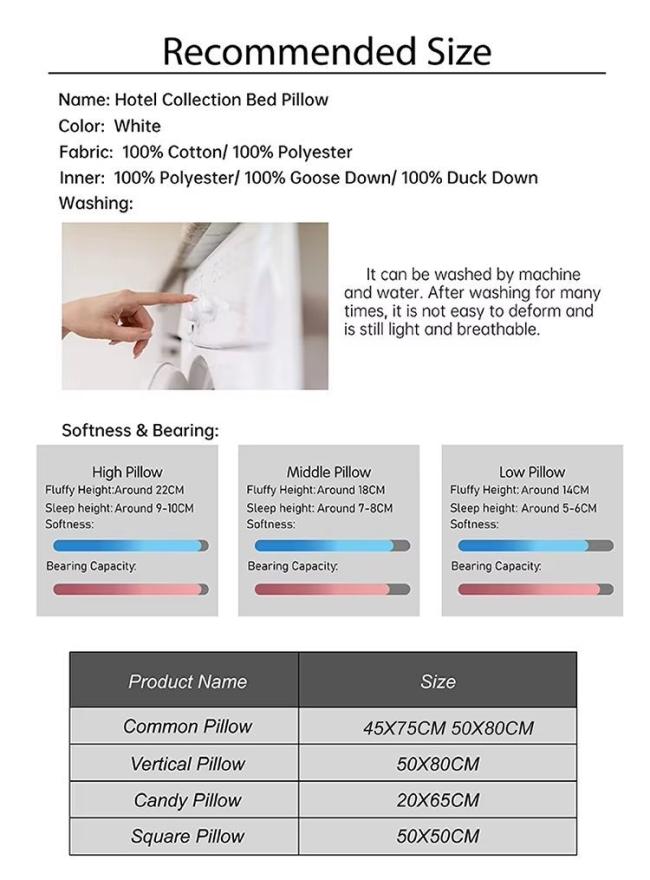 Wholesale Cheap White Microfiber Filling Good Quality Hospital Pillow
