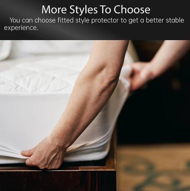 Super Comfortable Quilted White Hotel Waterproof Mattress Protector (JRD587)