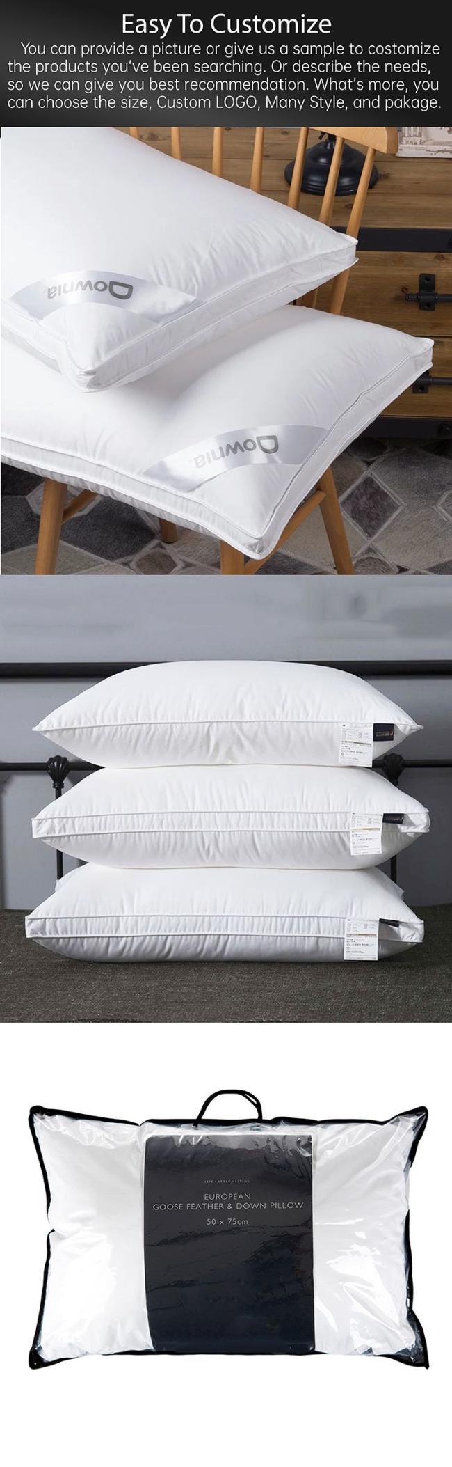 5 Star Hotel White Duck Down Pillow Collection Bed Pillows