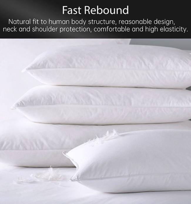 Luxury 100% Cotton Duck Feather Down Hotel Bed Pillows for Sleeping