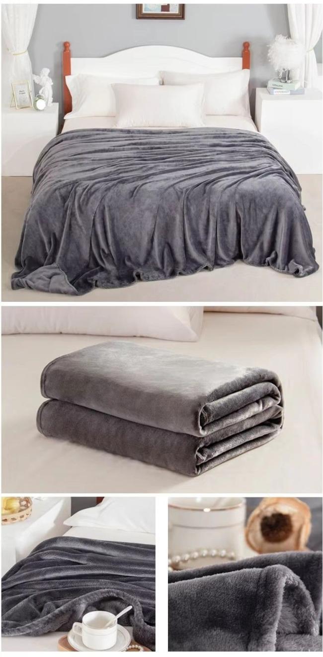 Soft Printed 100% Polyester Microfiber Fleece Blanket Hotel Supplies