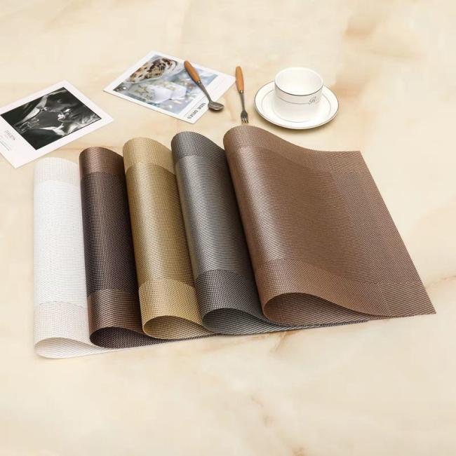 Custom Eco-Friendly Woven Non-Slip Washable PVC Placemat Table Mat