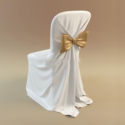 China Knot White Stretch Banquet Chair Covers Stain Resistant Customized for sale
