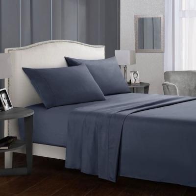 China Custom Color Hotel Quality Bed Linen Flat Fitted Hotel Style Sheets for sale